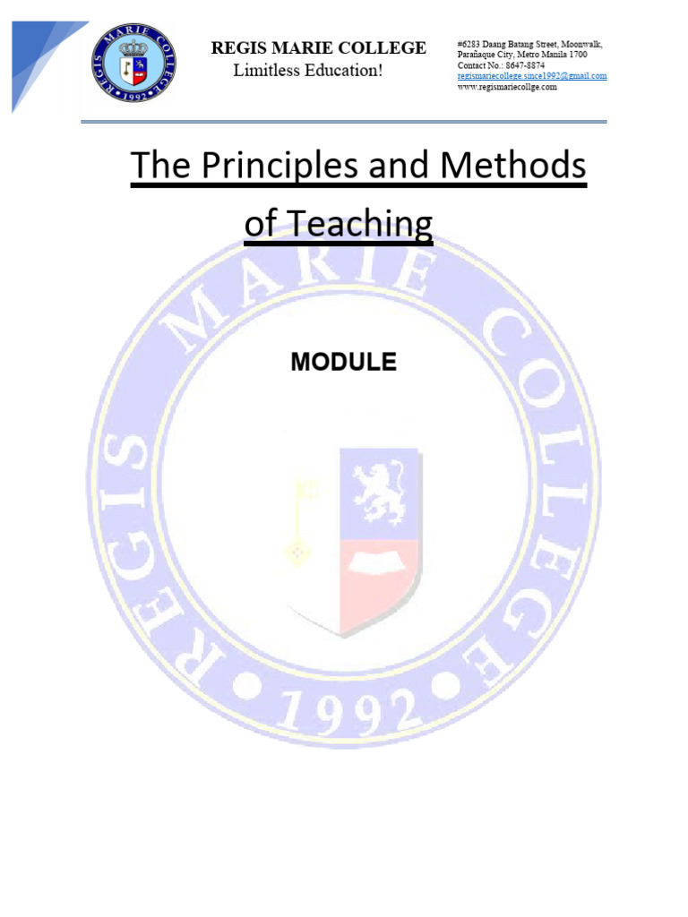 Principles and Method of Teaching | PDF | Learning | Teachers