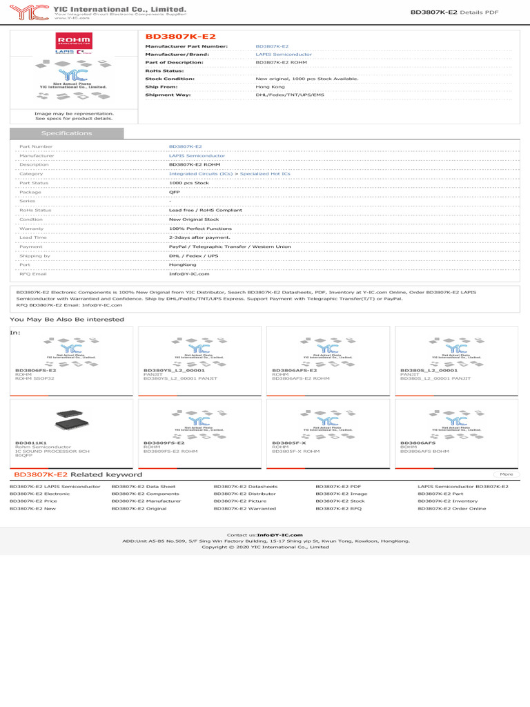 BD3807K E2 | PDF | Electronics | Computing