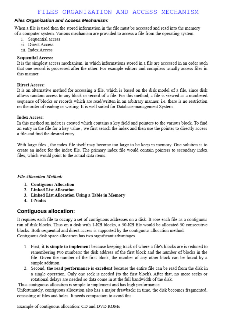 Files Organization and Access Mechanism | PDF | Database Index | Computer File