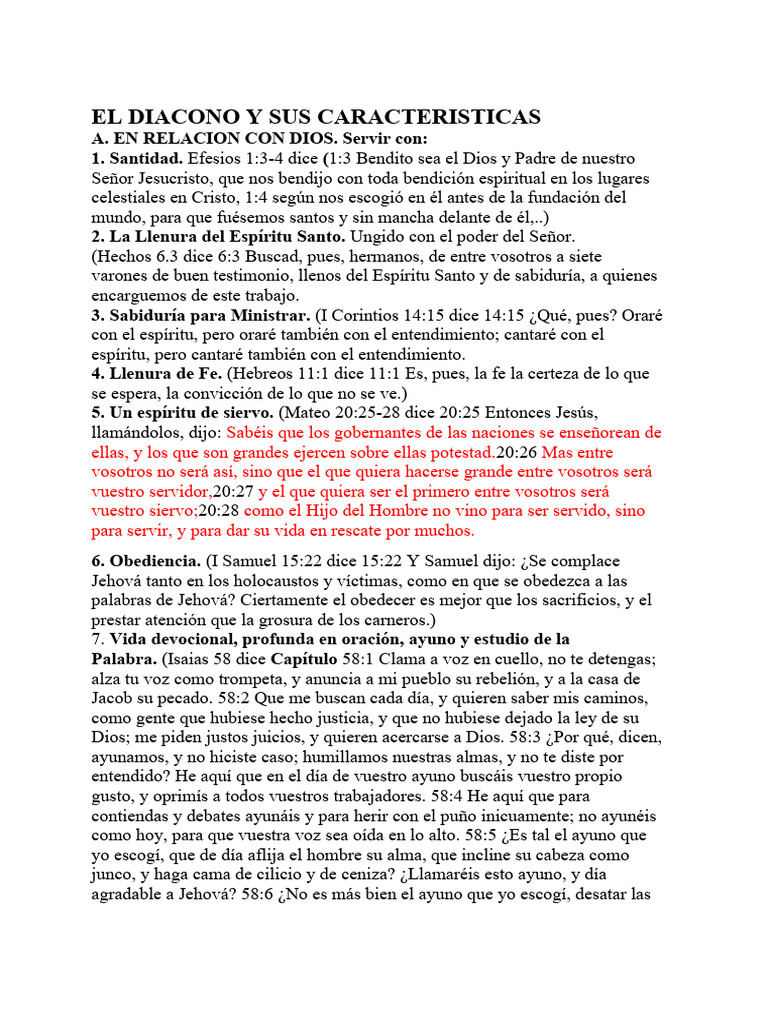 El Diacono y Sus Caracteristicas | Descargar gratis PDF | Diácono | Oración