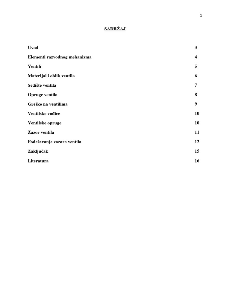 Podesavanje Zazora Ventila | PDF