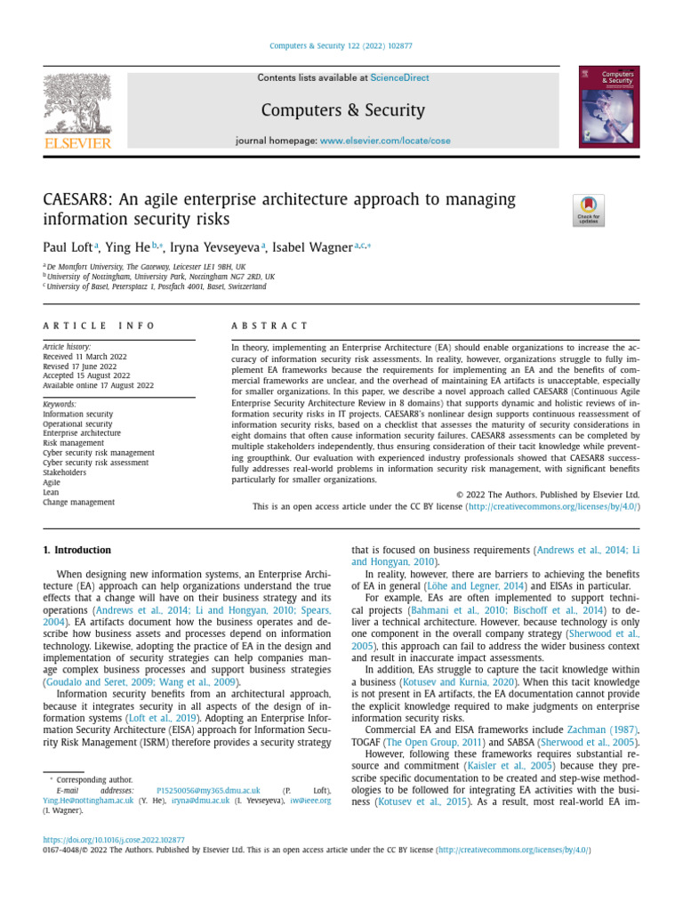 Security Article | PDF | Agile Software Development | Information Security