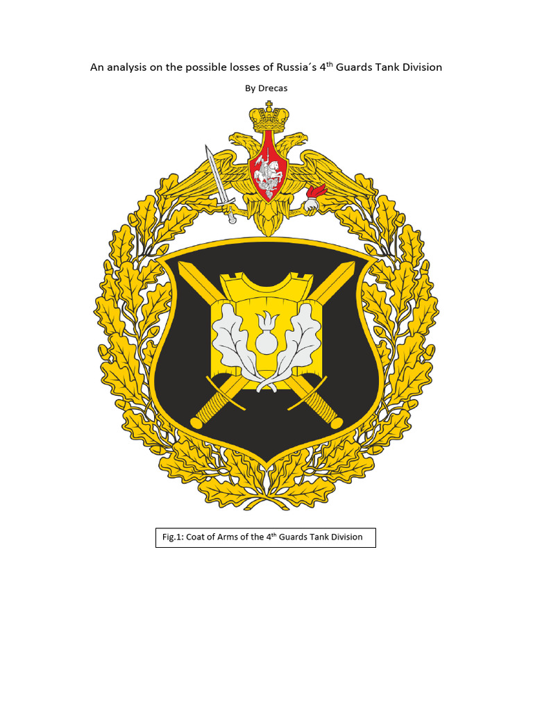 An Analyse On The Possible Losses of The 4th Guards Tank Division | PDF ...