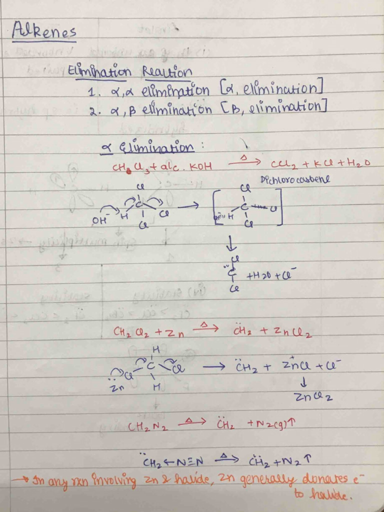 Elimination Reaction Notes | PDF