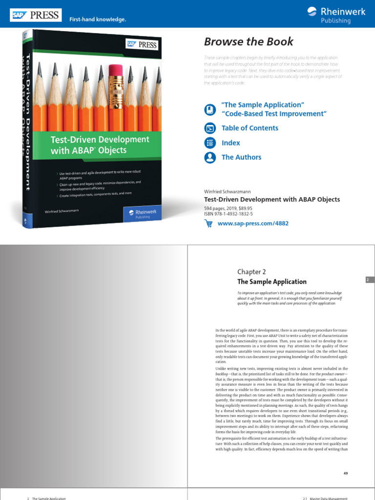 Reading Sample Sappress 1832 Test Driven Development With Abap Objects Pdf Class Computer