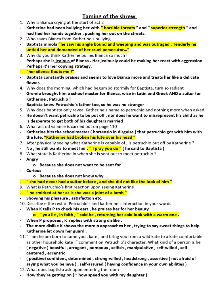 Taming of The Shrew | Download Free PDF | The Taming Of The Shrew