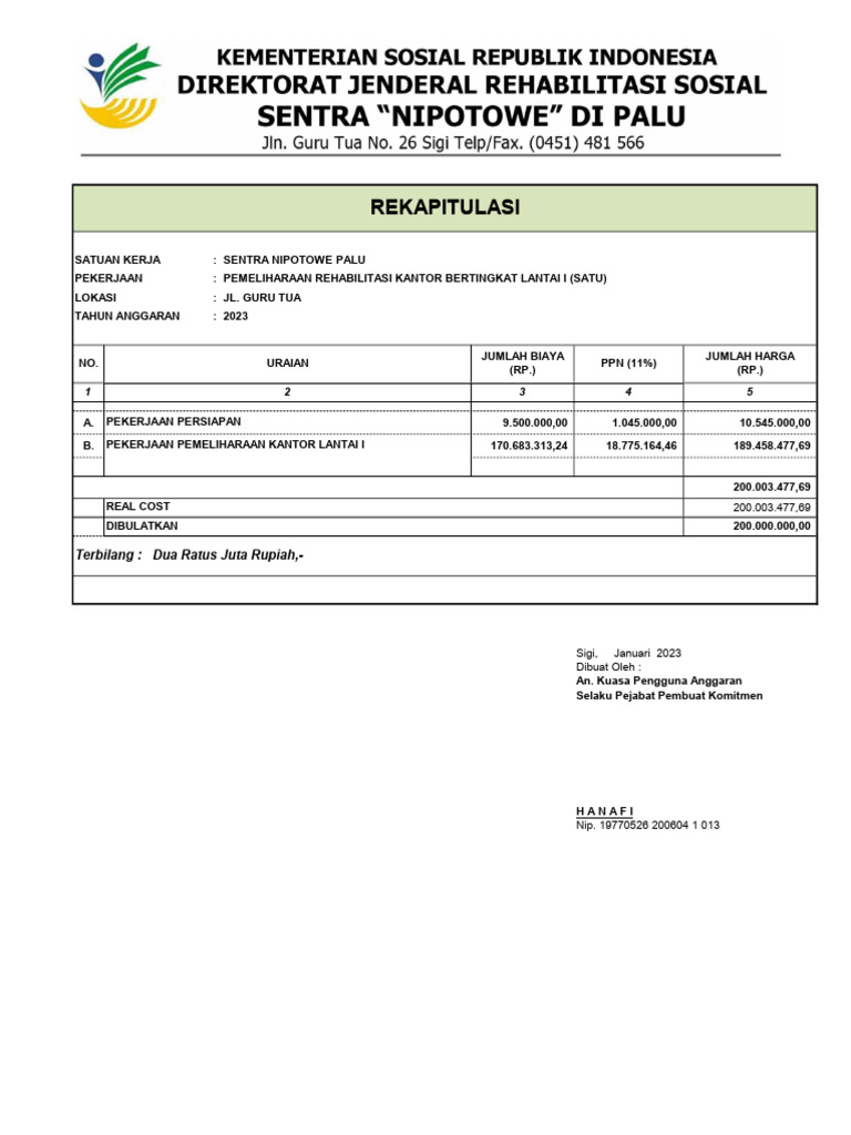 Usulan Rab LT I Kantor Bertingkat | PDF