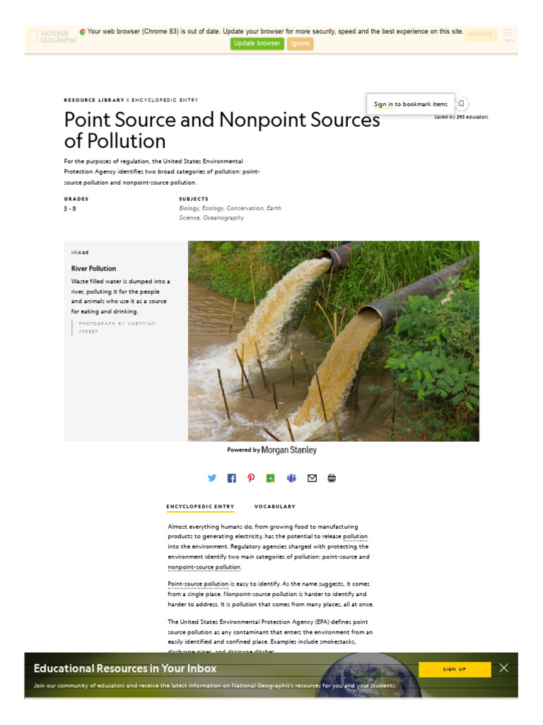 WWW Nationalgeographic Org Encyclopedia Point Source and Nonpoint Sources Pollution | PDF