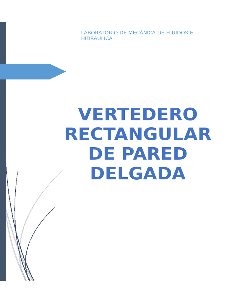 Vertedero Rectangular de Pared Delgada | PDF | Canal | Agua