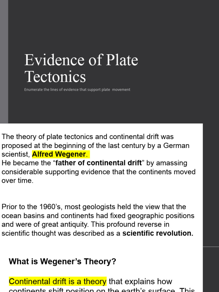 Enumerate The Lines of Evidence That Support Plate Movement | PDF ...