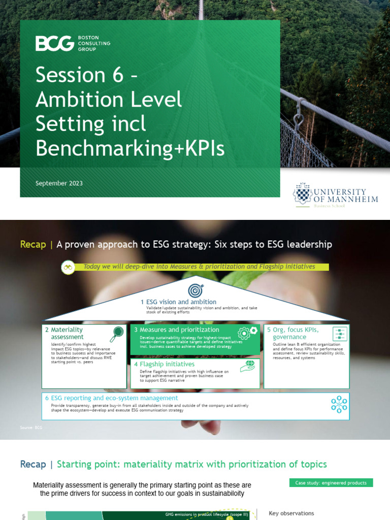 Lecture 6 - Ambition Level Setting Incl Benchmarking+KPIs | PDF ...
