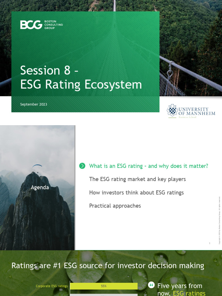 Lecture 8 - ESG Rating Ecosystem | PDF | Data | Investing