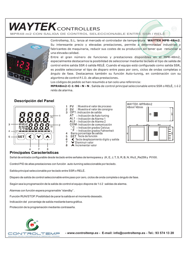 Waytek mpr48m2 | PDF | Relé | Ciencias de la Computación