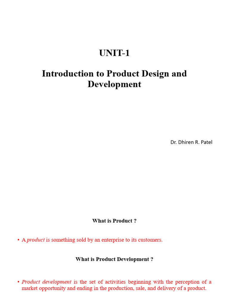 UNIT 1 Introduction To Product Design and Development | PDF | Human ...