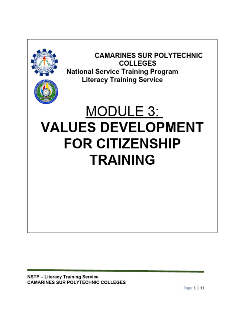 Chapter 3 - Values Development For Citizenship Training 1 | PDF | Nationalism | Love