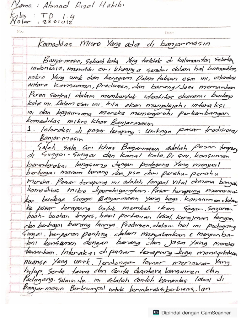 Ahmad Rizal Habibi, Notar 2301012, Tugas 2 Ekonomi | PDF