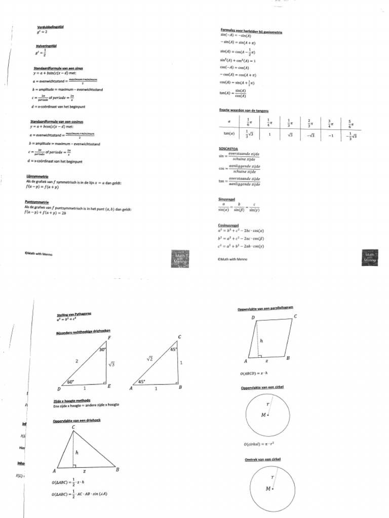 Wiskunde B Formules | PDF