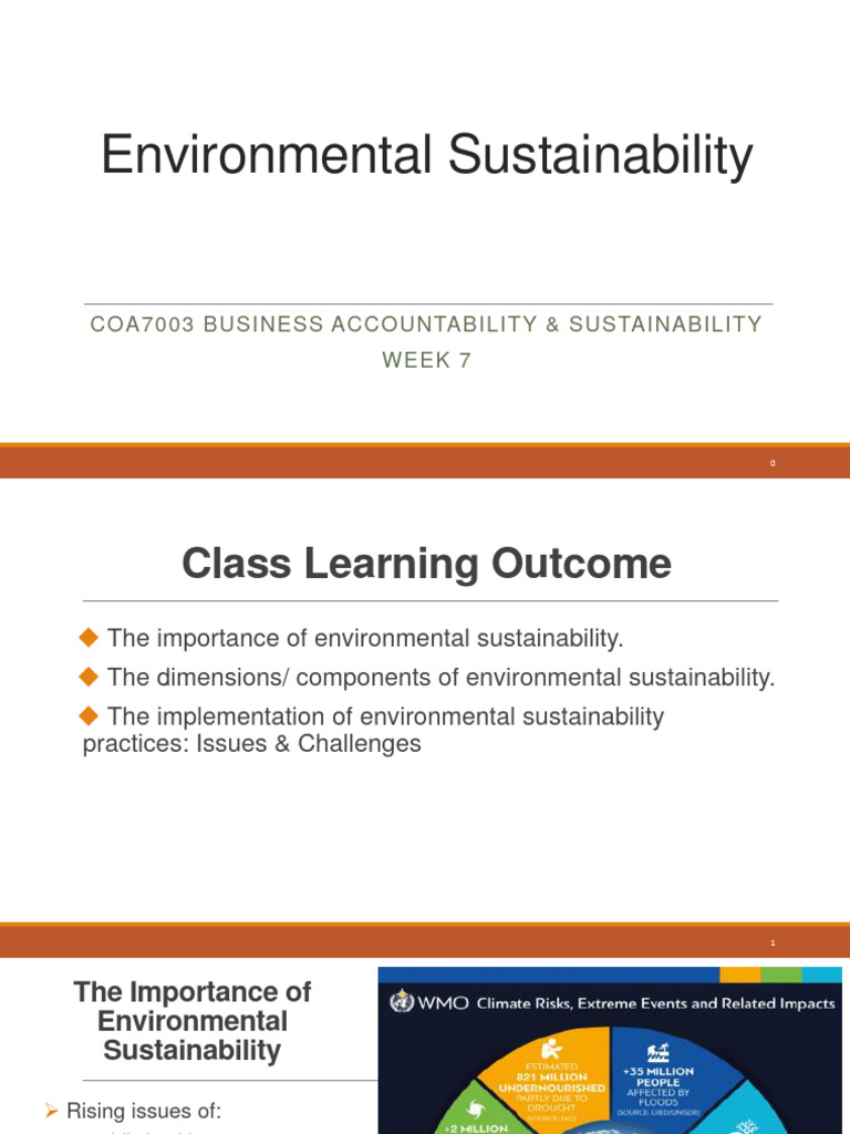COA7003 Slides Week 7 | PDF | Sustainability | Environmental Social Science