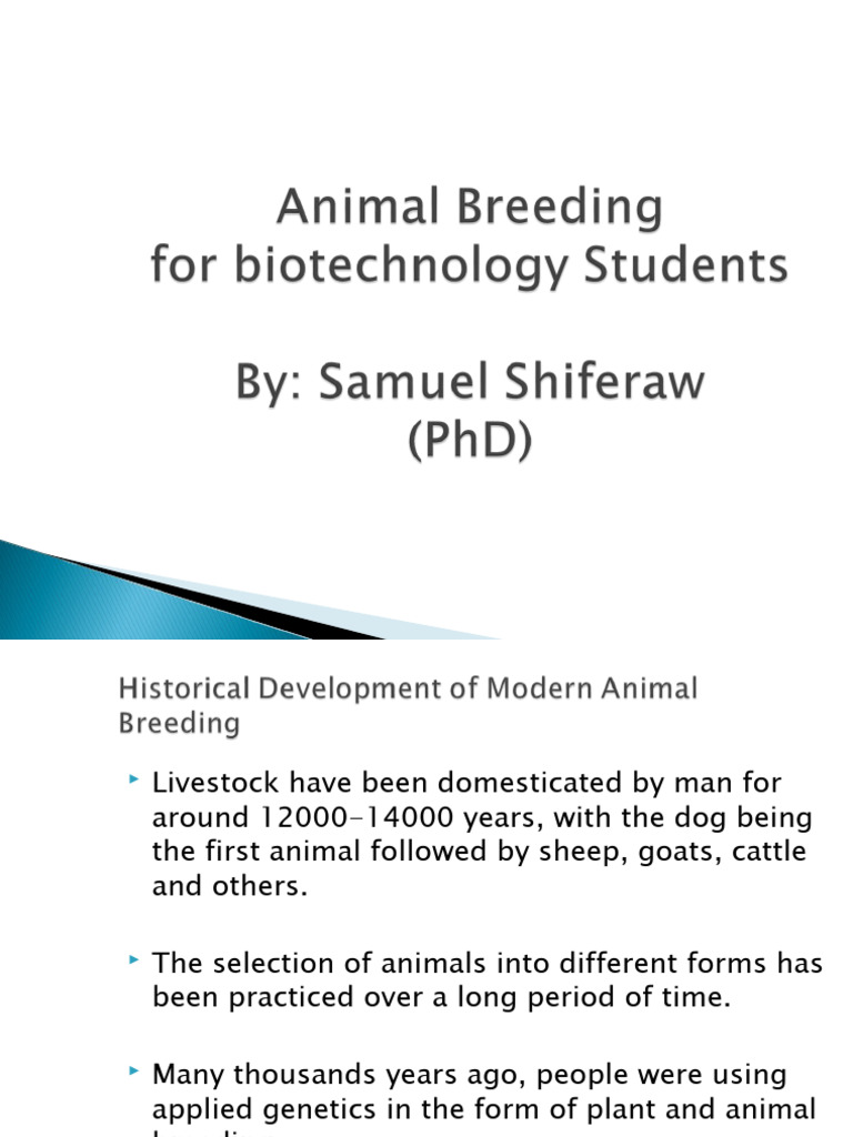 Animal Breeding Chapter 1 | PDF | Selective Breeding | Genetic Variation