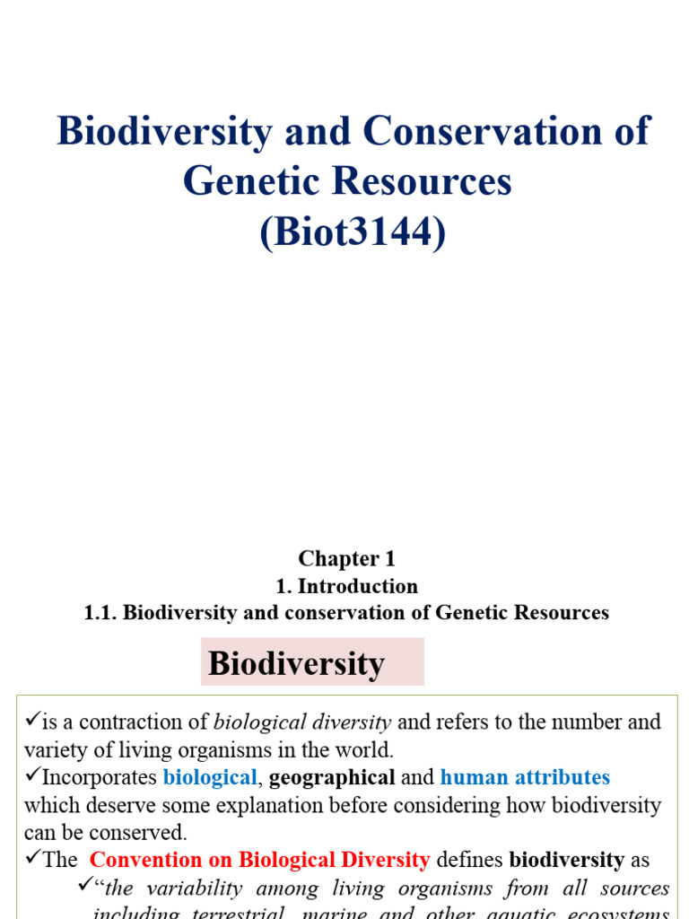 Biodiversity Chapter 1 - 2 | PDF | Introduced Species | Biodiversity