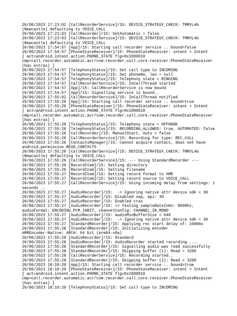 CallRecord Log | PDF | Filename | Computing