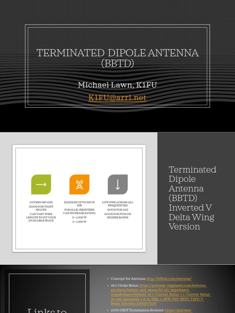 Terminated Dipole Antenna Guide | PDF | Antenna (Radio) | Electronics