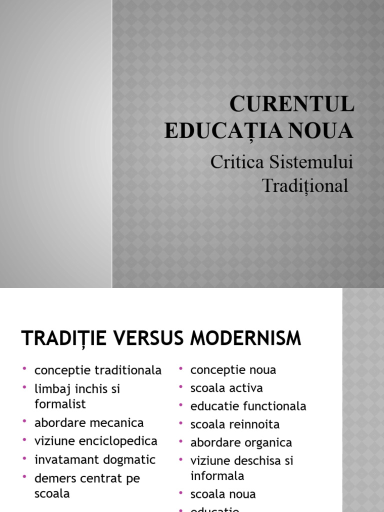 Curentul Educația Noua | PDF