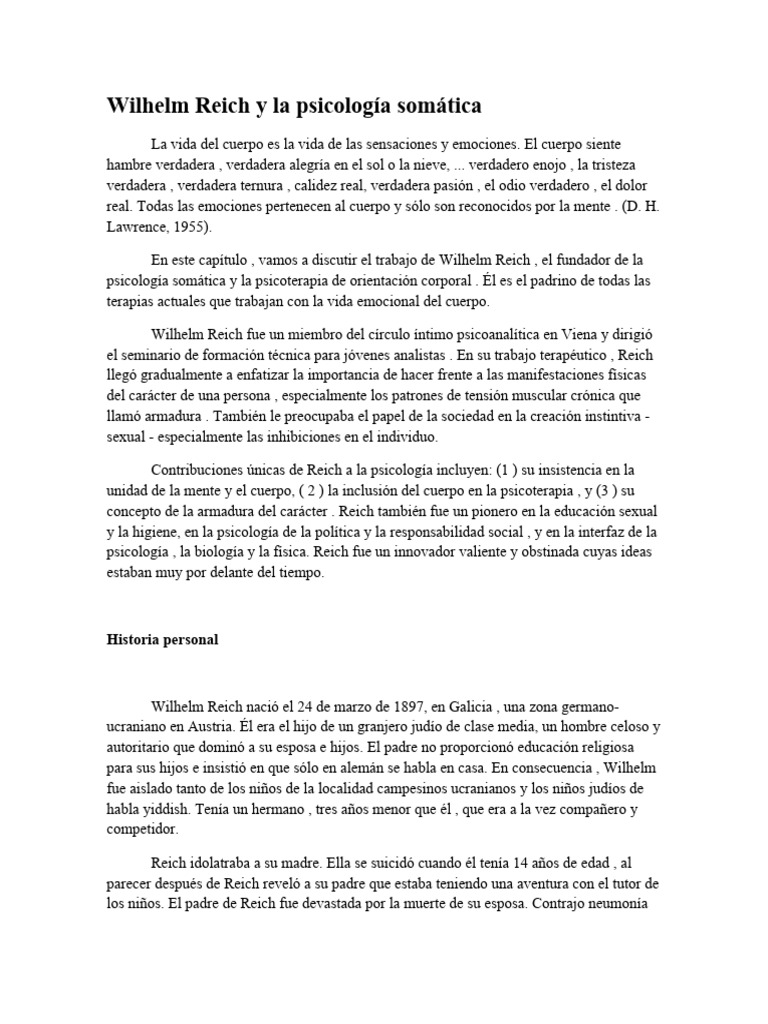 Wilhelm Reich | PDF | Psicoanálisis | Sigmund Freud