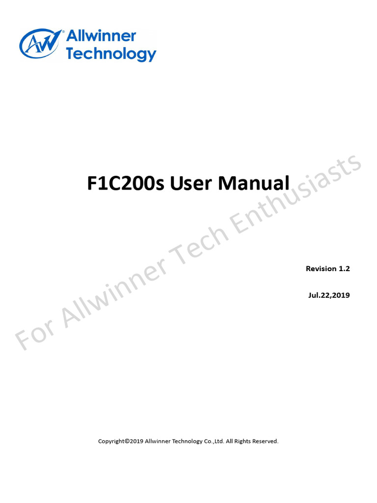 Allwinner F1C200s User Manual V1 1 | PDF | License | Patent