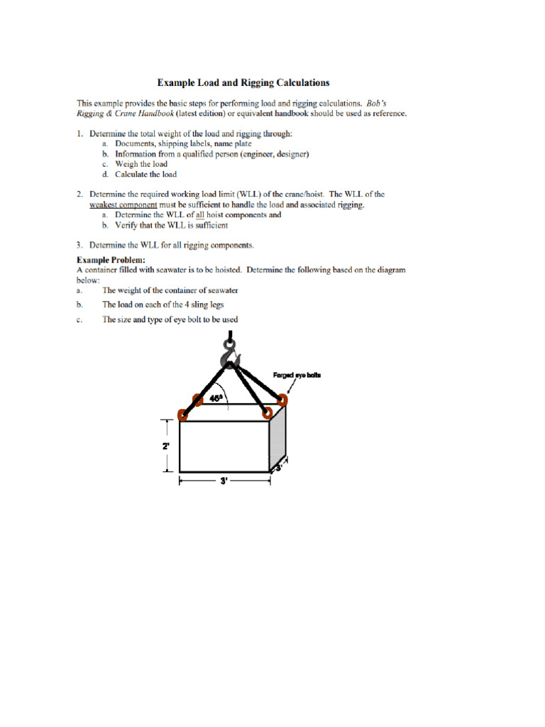 Load and Rigging Calculations | PDF