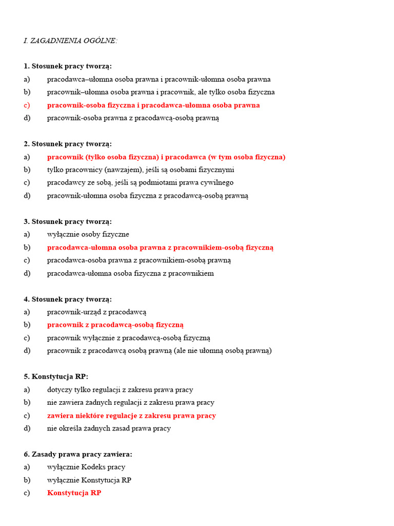 Przykładowe Pytania Na Test | PDF