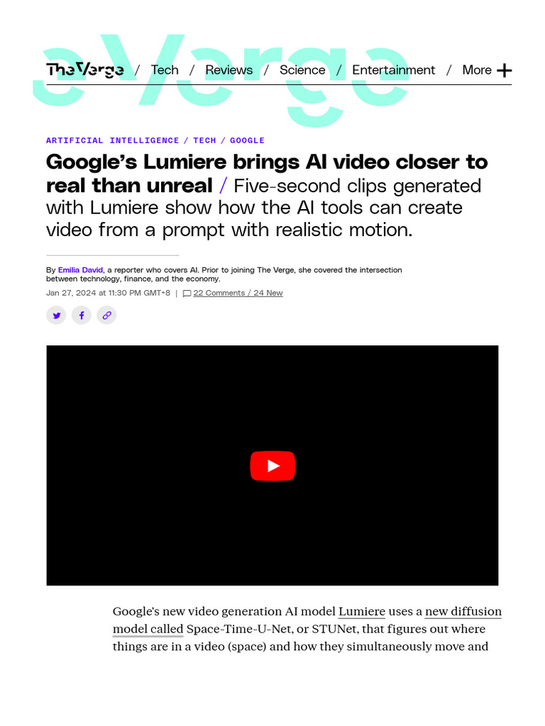 Google's Lumiere Brings AI Video Closer To Real Than Unreal | PDF ...