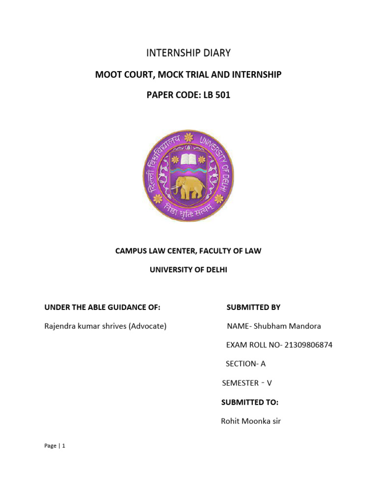 INTERNSHIP DIARY | PDF