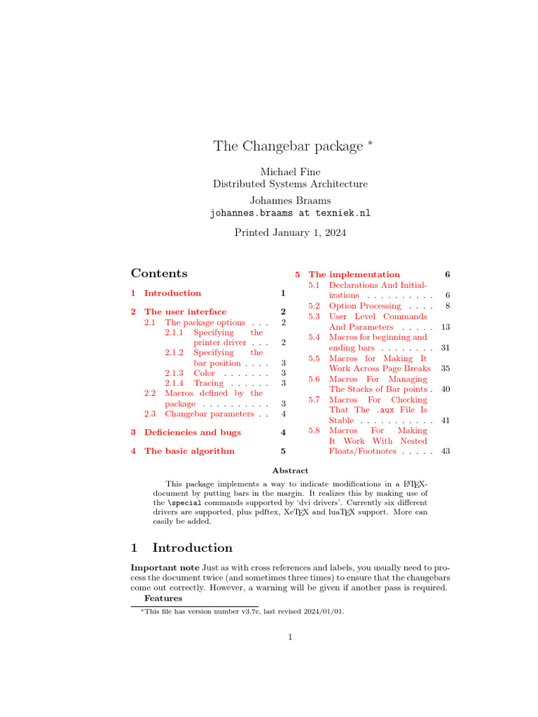 Package Changebar Latex | PDF