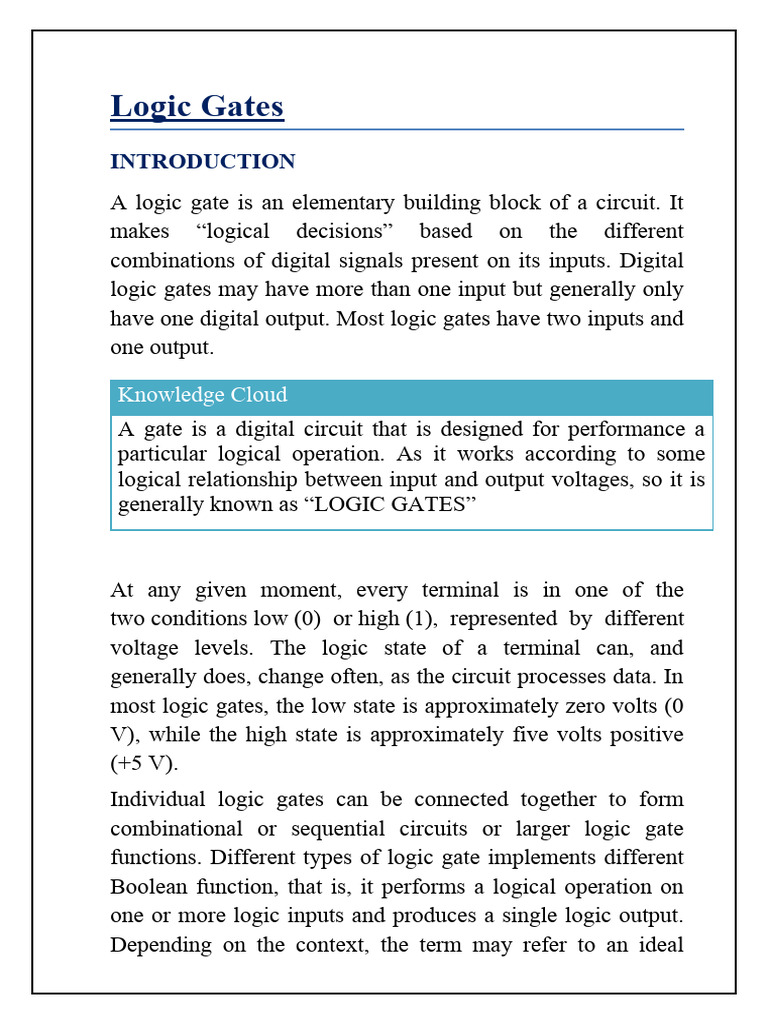 Logic Gate Pdf