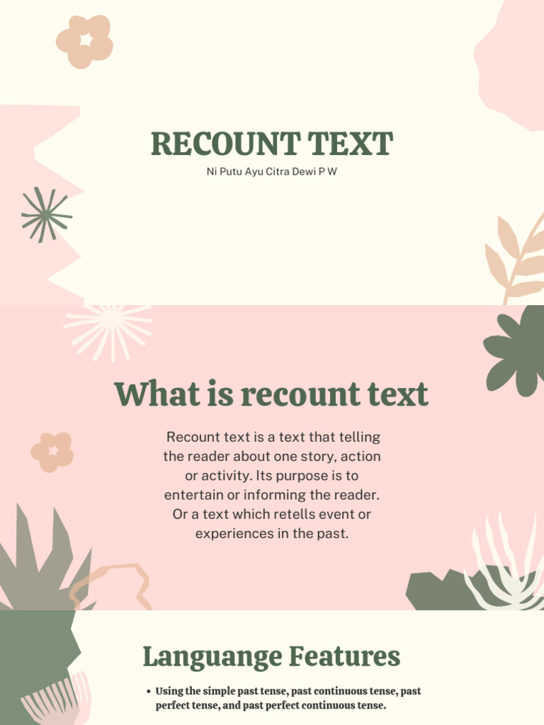 Recount Text | PDF | Linguistics