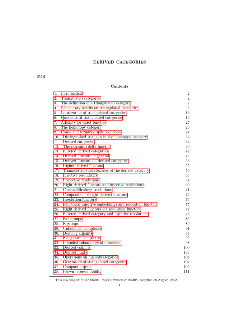 13 STACKS PROJECT - Derived Category | PDF | Algebra | Mathematics
