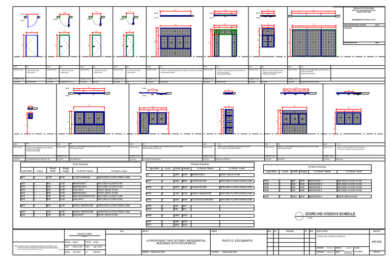 FINAL REVISED - 08.25 Sheet AR 500 DOORS AND WINDOWS SCHEDULE 1 | PDF ... FINAL REVISED - 08.25 Sheet AR 500 DOORS AND WINDOWS SCHEDULE 1 | PDF ...