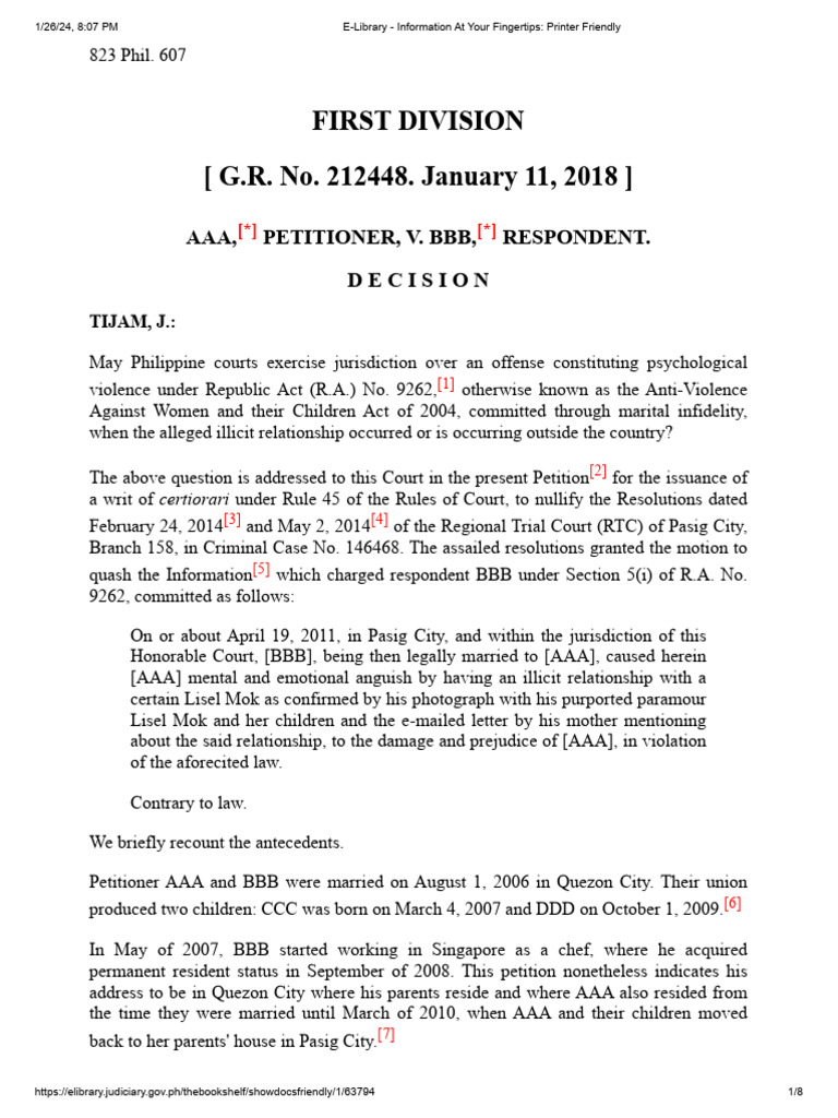 Aaa vs. BBB | PDF | Psychological Abuse | Acquittal