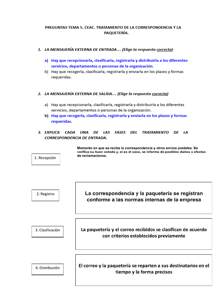 Preguntas Tema 5 CEAC | PDF | Correo | Telegrafía
