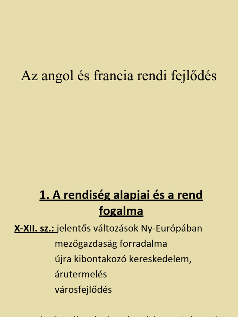 Az Angol S Francia Rendi Fejlds | PDF