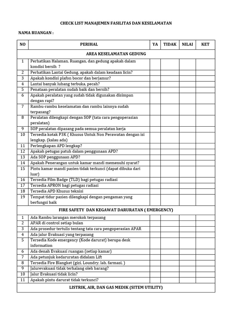 Check List MFK | PDF