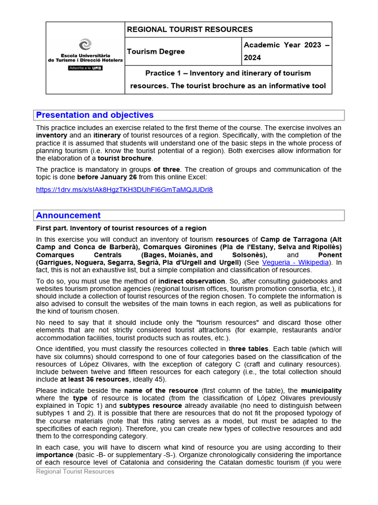 Practice 1 TLR 2023-24 | PDF | Meal | Guide Book
