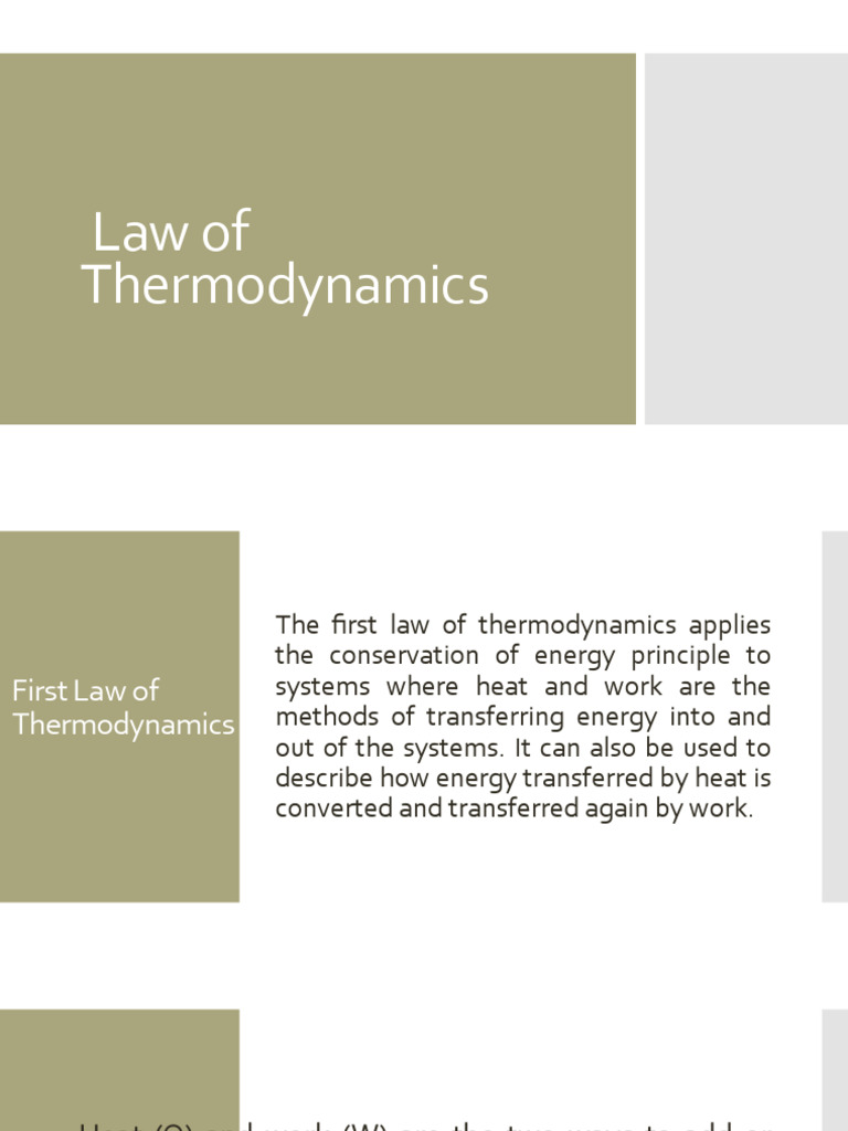 Law of Thermodynamics | PDF | Heat | Entropy