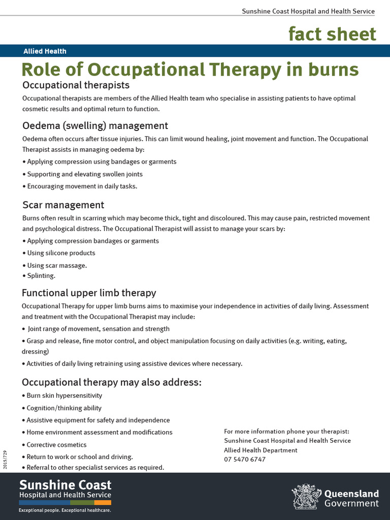 Ot Role Burns | PDF | Burn | Occupational Therapy