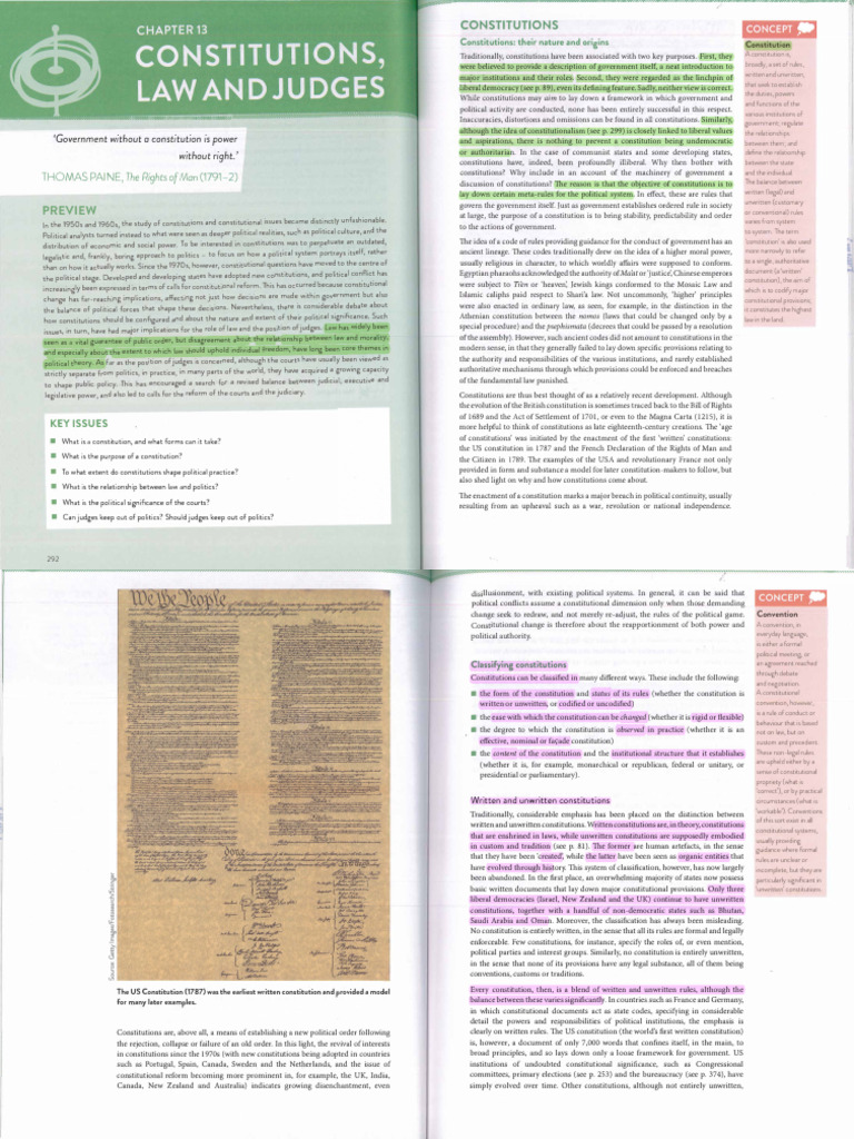 Chapter 13 Constitutions Law and Judges | PDF | Constitution ...
