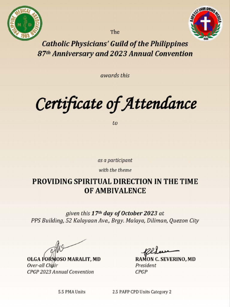 CPGP 2023 Convention E-Certificate | PDF