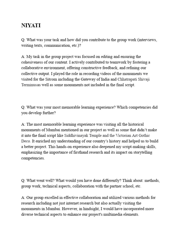 Relflection - Niyati Oceans 5 | PDF | Learning | Communication