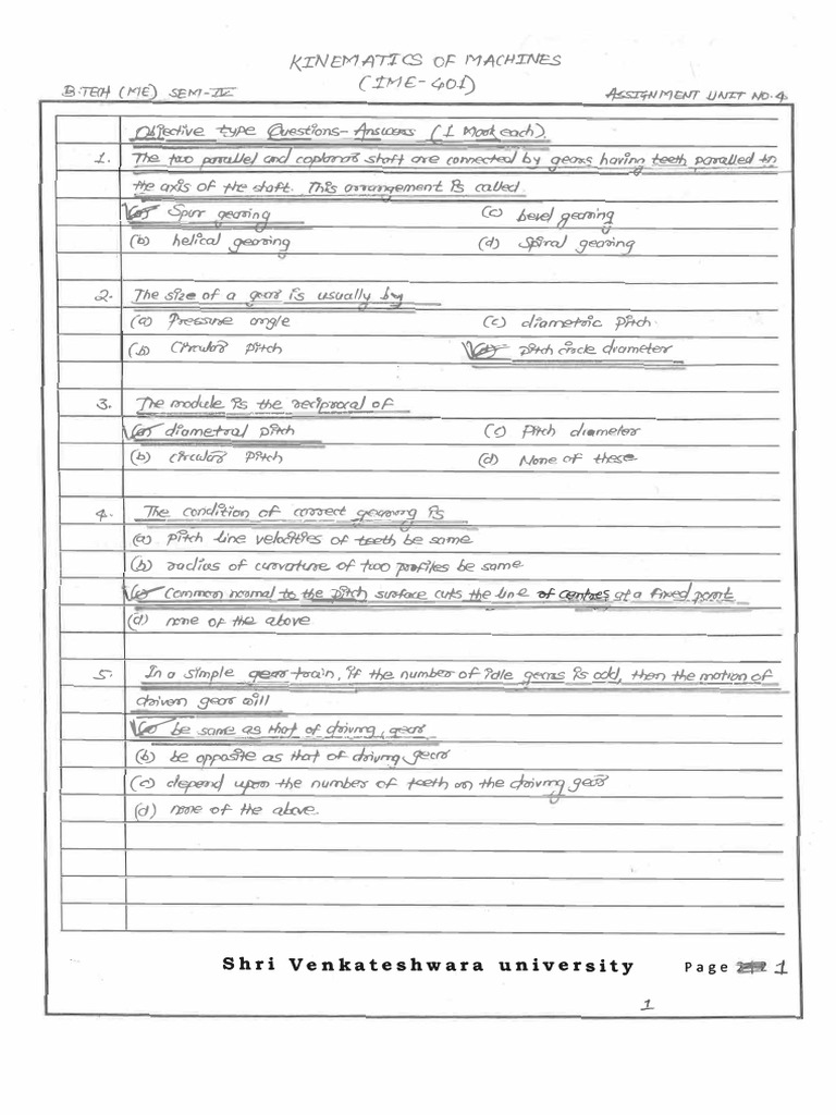 Kinematics of Machines Unit 4 | PDF