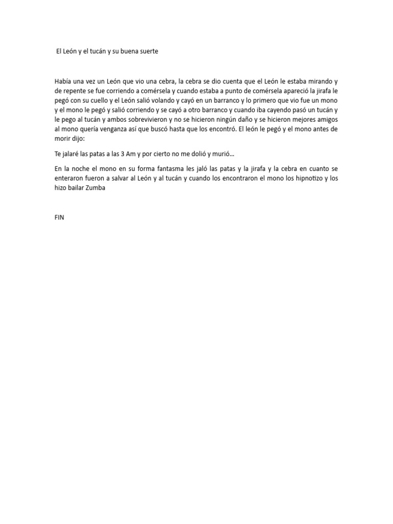 El León y El Tucán y Su Buena Suerte | PDF